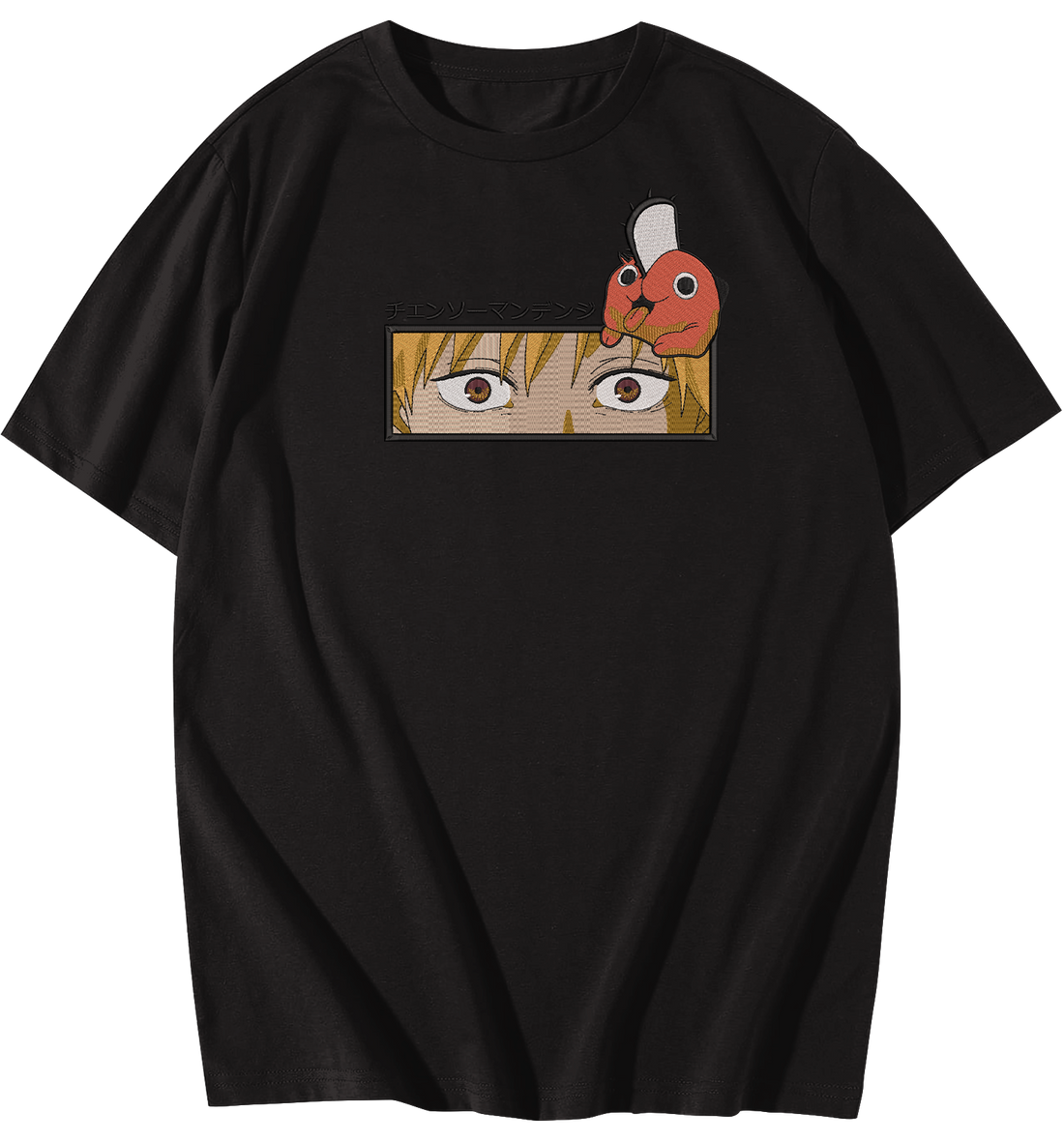 Denji eyes embroidered Oversize T-Shirt– Bearbroidery Clothing